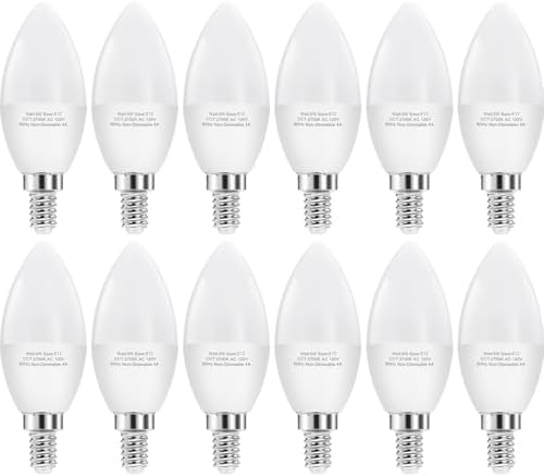 HengBo LED E12 LED Candelabra Bulbs, 60W Equivalent E12 Light Bulbs ...