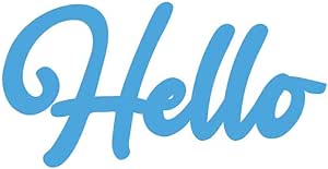Amazon.com: Cursive Hello Text 12 inch Light Blue Indoor Wall Vinyl ...