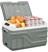 Alpicool 40L Car Refrigerator with APP Control 12V Fridge Freezer, Dual Zone Electric Cooler Box ...