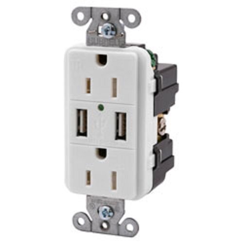 Hubbell Wiring Systems USB15X2W USB Receptacle - Electrical Boxes ...