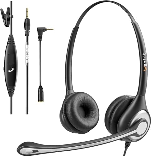 Amazon.com: Wantek 3.5mm Office Headset with Microphone Noise ...