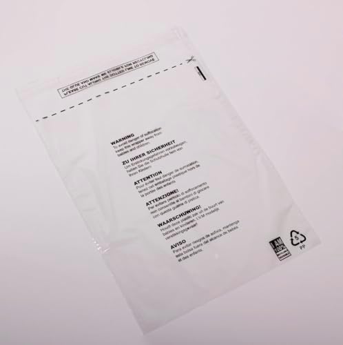 100 x Self Seal OPP Crystal Clear Poly Bags with Suffocation Warning in ...