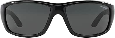 ARNETTE Men's An4166 Cheat Sheet Rectangular Sunglasses, Black/Grey, 63 ...