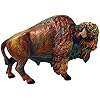 Amazon.com: AMAJY Rustic Resin Colorful American Icon Bison Wildlife ...