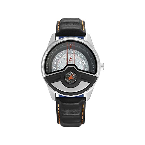 Fastrack Mens 55.50 x 11.30 x 48 mm Space-Disc Hand Black Dial Leather ...