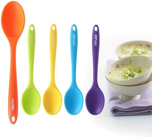 Amazon.com: Beieverluck 12 Pack Large Silicone Cooking Spoons 10.8 ...