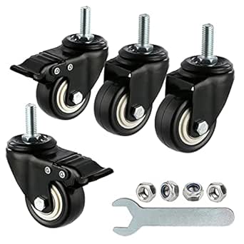 Double Rhombus 2" Stem Caster Wheels Heavy Duty Threaded Swivel Caster ...
