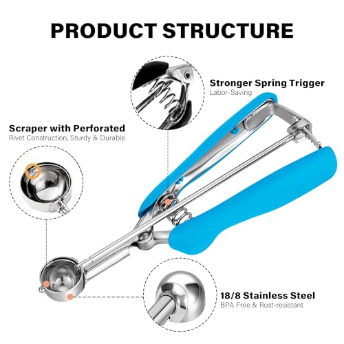 Extra Small Cookie Scoop 1 tsp, Professional Stainless Steel Mini Ice ...