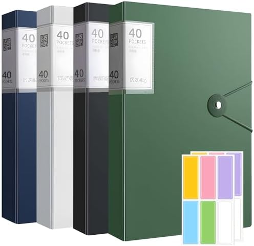 2 Pcs Total120 Pockets A4 Display Folders, A4 Display Book Folder with ...