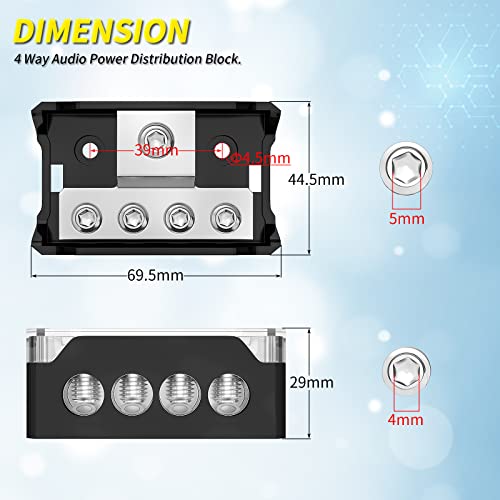 Snapklik.com : Joinfworld 4 Way Power Distribution Block Car Audio 0/2 ...