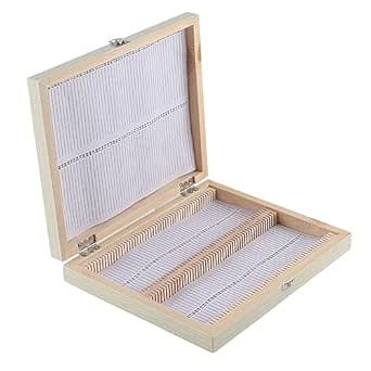 Secure and Organize Microscope Slides,Wooden Storage Box for Lab Glass ...