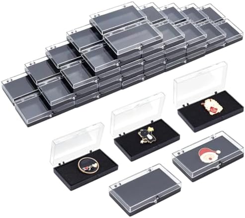 Amazon.com: WEBEEDY 36 Pcs Lapel Pin Display Case Clear Plastic Pin Box ...