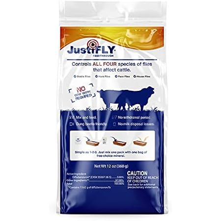 Amazon.com: JustiFLY Fly-A-Salt Cattle Fly Control Block with Salt, 44 ...