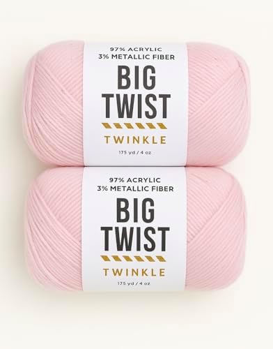 Amazon.com: Big Twist Twinkle Yarn 2-Pack Bundle-Light Pink 100% ...