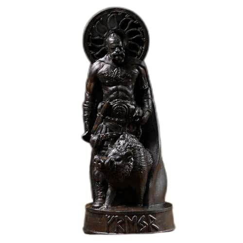 Amazon.com: Wooden Freyr statue, Viking God statue, Carved Pagan statue ...