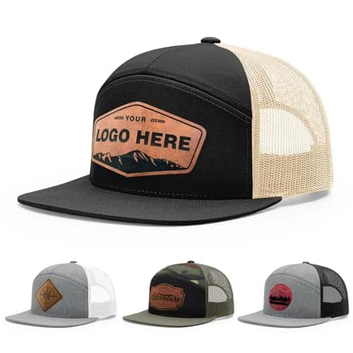 Amazon.com: 10-Pack Personalized Custom Flat Bill Trucker Leather Patch ...