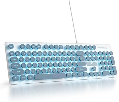 SOLIDEE Membrane Keyboard 100%,Punk Typewriter Full Size 104 Keys ...