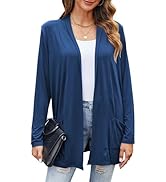 Bluetime Women Plus Size Long Open Front Drape Maxi Cardigan Lightweight Duster Long Sleeve ...