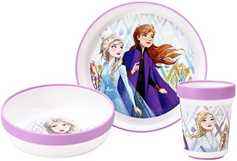 Disney II Frozen Kids Tableware 3 Piece Reusable PP Plate, Bowl & Cup ...