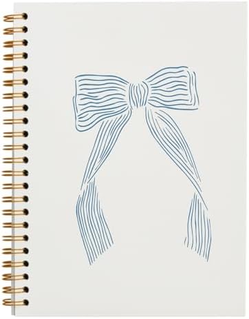Amazon.com : ISANOU Blue Ribbon Bow Notebook,Preppy Lined Spiral ...
