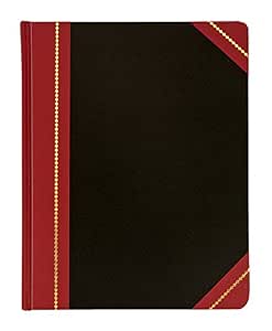 Adams Record Ledger, 7.63 x 9.63 Inches, Black Cover with Maroon Spine ...