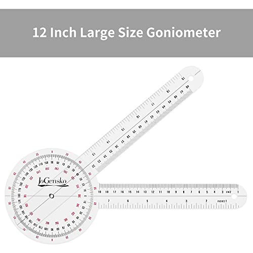 JoGensko 12 Inch Goniometer for Orthopaedic Use, 360 Degree Large Size ...