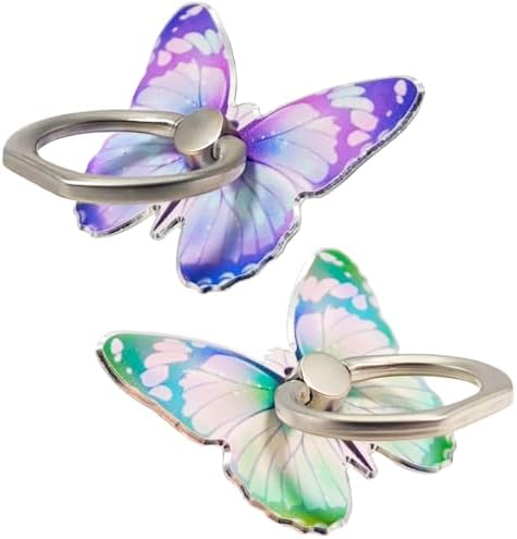 Amazon.com: 2 Pcs Butterfly Cell Phone Ring Stand Holder, Cute ...