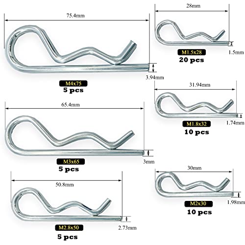 Snapklik.com : 55 Pcs Hitch Pin Clip R Clips Retaining Pins Tractor ...