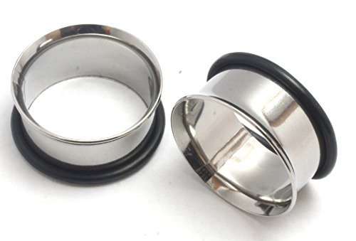 Buy Pair of Steel Ear Stretching Tunnels Gauges Plugs 28mm 32mm 35mm ...