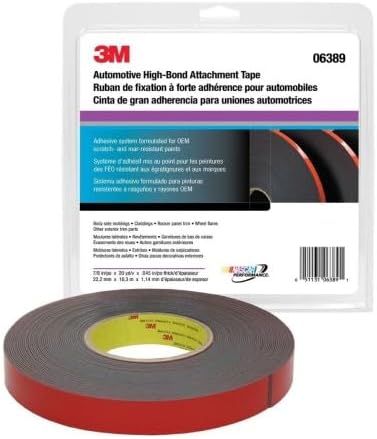 3m 3M-6389 Automotive Acrylic Plus Premium Attachment Tape, 7/8 Inch X ...