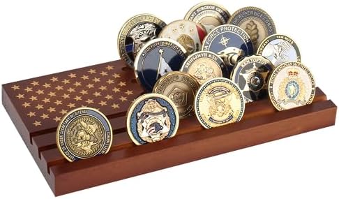 Amazon.com: Sikolyn Challenge Coin Display Holder 6 Rows Coin Stand ...