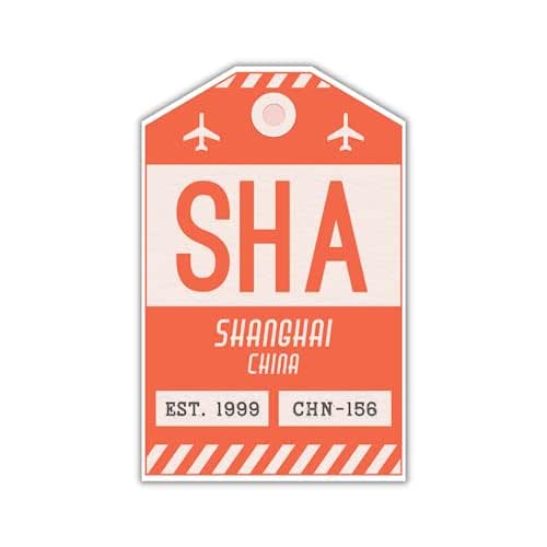 Amazon.com: SHA Shanghai China Luggage Tag Sticker/Airport Code Baggage ...