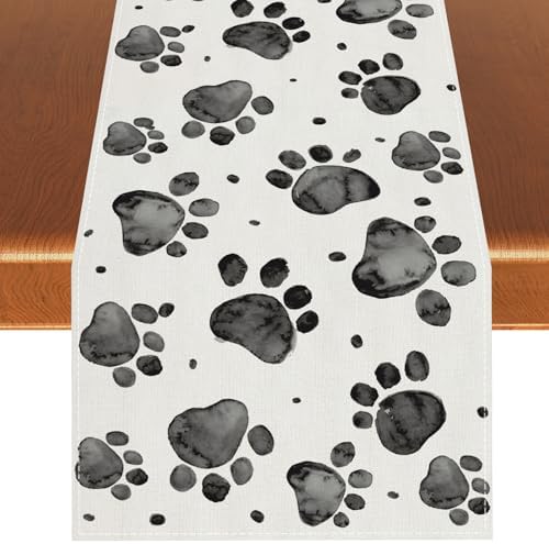 Amazon.com: Vohado Dog Paw Print Table Runner Puppy Themed Birthday ...