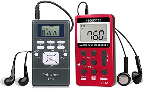 Amazon.com: Retekess PR13 Portable FM Radio, Pocket FM Radio Receiver ...