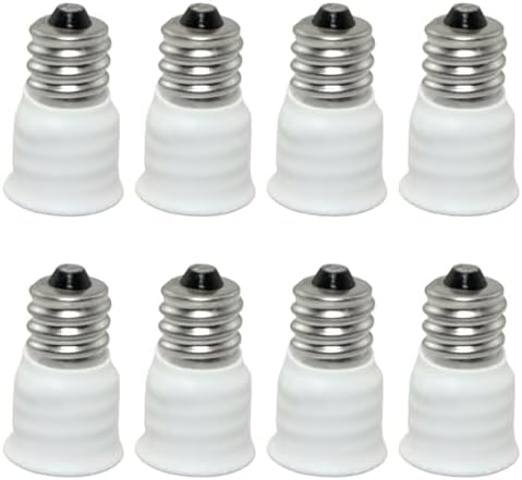SQXBK 8PCS White E12 to E14 Adapter Converter Bulb Converter E12 to E14 ...