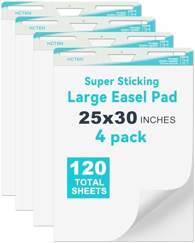Amazon.com: HCTBN Sticky Easel Pad, 25 in x 30 in, White, 30 Sheets/Pad ...