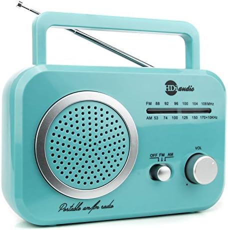 Radio Teal/Silver Premium Home Vintage Portable Retro Radio Classic AM ...