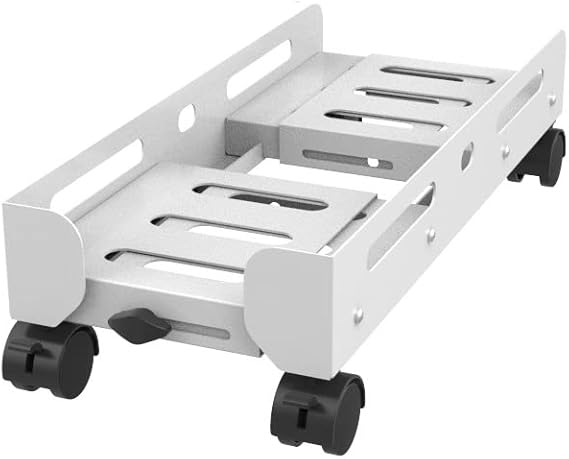 Easy to Assemble Mobile PC Tower Stand, Adjustable Width CPU Stand ...