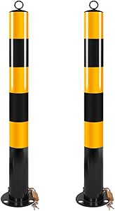 2x Security Posts For Driveways, Parking Cones, Sturdy Durable Lockable ...