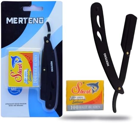 Amazon.com: Merteno Professional Straight Edge Razor With 100 Single ...