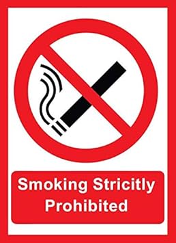 CHD GRAPHIC Smoking Strictly Prohibited Sign Board Self Adhesive Vinyl ...
