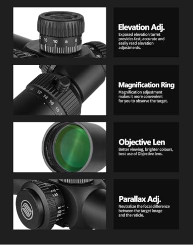 SPINA OPTICS 6-24X50 FFP First Focus Plane Telescopic Sight Rifle Scope ...