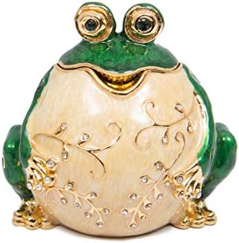 Amazon.com: QIFU Mini Frog Prince Figurine Hand Painted Enamel Hinged ...