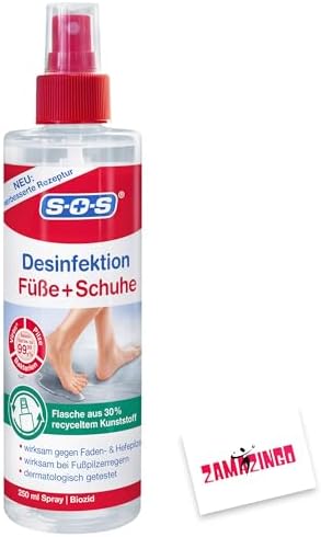 SOS Fuß-Desinfektion-Spray 250ml | Nach Normen Geprüft, wirksam bei ...