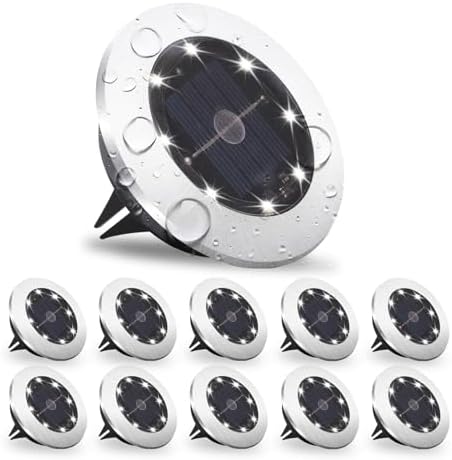 KEIVIWO Mini Solar Ground Lights Outdoor, 10 Pack Waterproof Solar ...