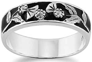 Amazon.com: Gemondo Sterling Silver 925 Marcasite with Floral Pattern ...
