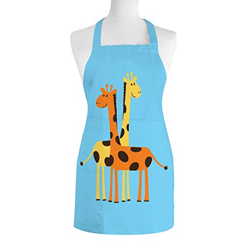 Buy Rightgifting Giraffe Designed Satin Polyester Kitchen Apron for ...