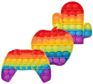 Toyshine Pack of 3 - Apple, Game Remote and Cactus Fidget Popping ...