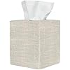 Amazon.com: Tissue Box Cover, Cute Beige Linen Fabric Decorative Square ...