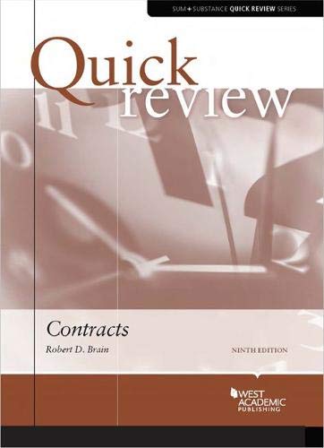 Quick Review of Contracts: Brain, Robert: 9781683286769: Amazon.com: Books